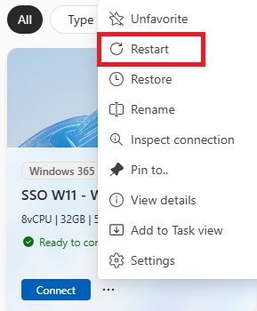 How to restart Windows 365 Cloud PC – Ascent Solutions Support